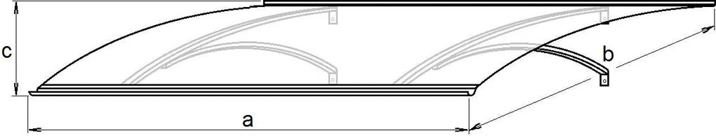LANIT PLAST, s.r.o. stříška nad dveře LANITPLAST OLOR XL 197/85 antracit LG2578