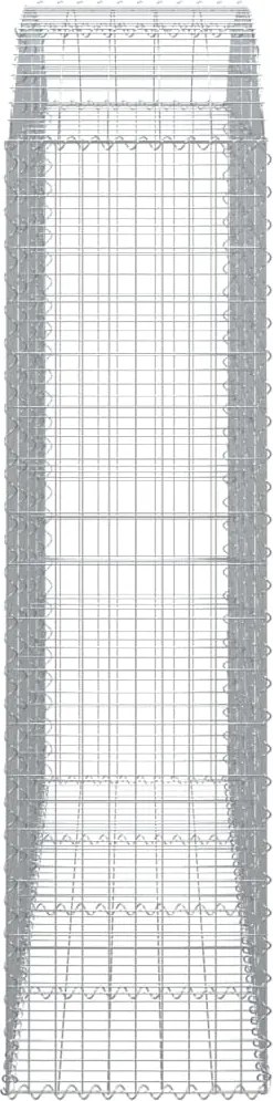 Klenutý gabionový koš 200 x 50 x 180/200 cm pozinkované železo 153479