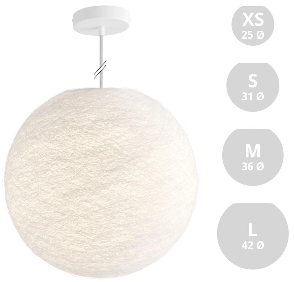 creative cables Závěsná lampa se stínidlem koule z PE vlákna, polyester Barva: Bílá, Průměr: M - Ø 35 Cm