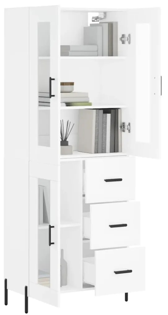 Skříň highboard bílá 69,5 x 34 x 180 cm kompozitní dřevo - Default Title