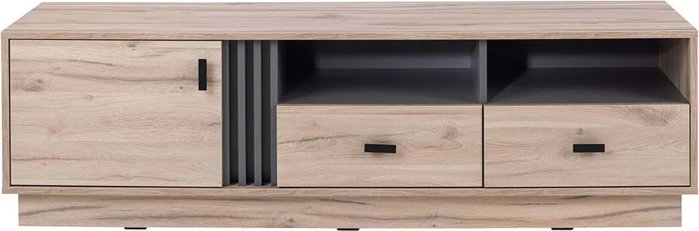 Obývací stěna ALLMO | sestava C | 5 dílů | 335 cm + stolek 90x70 cm | dub estana/antracit