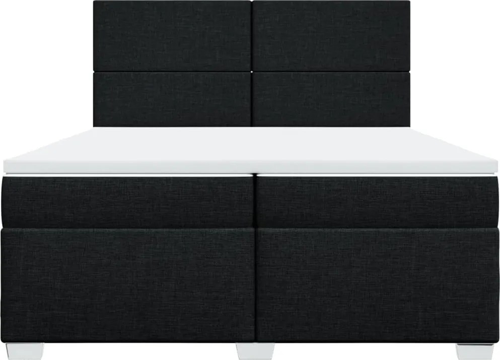 Box spring postel s matrací černá 200x200 cm textil 3292890