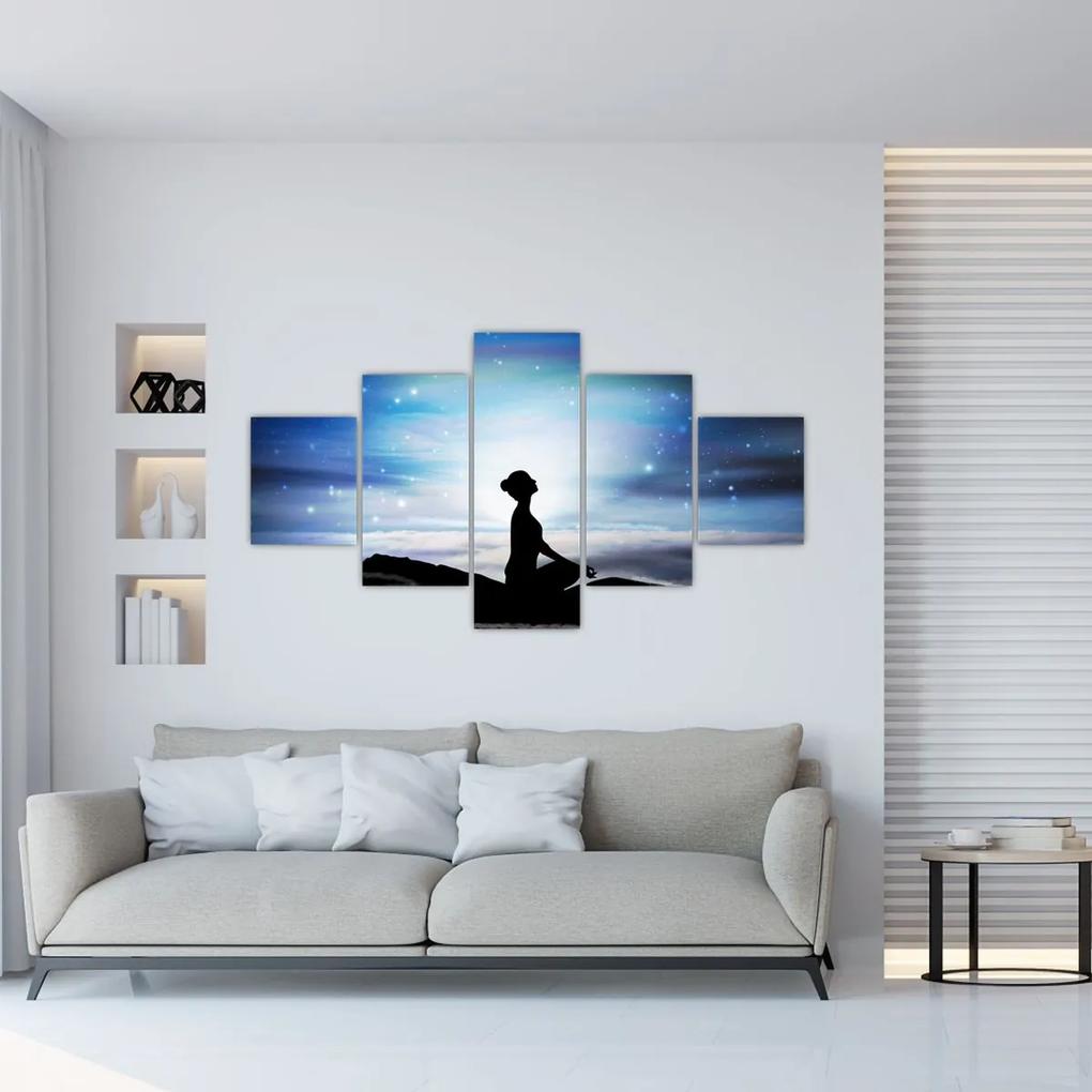 Obraz meditující ženy (125x70 cm)