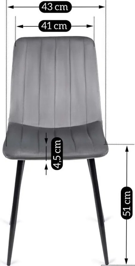 Jídelní židle Vabo Velvet, šedá