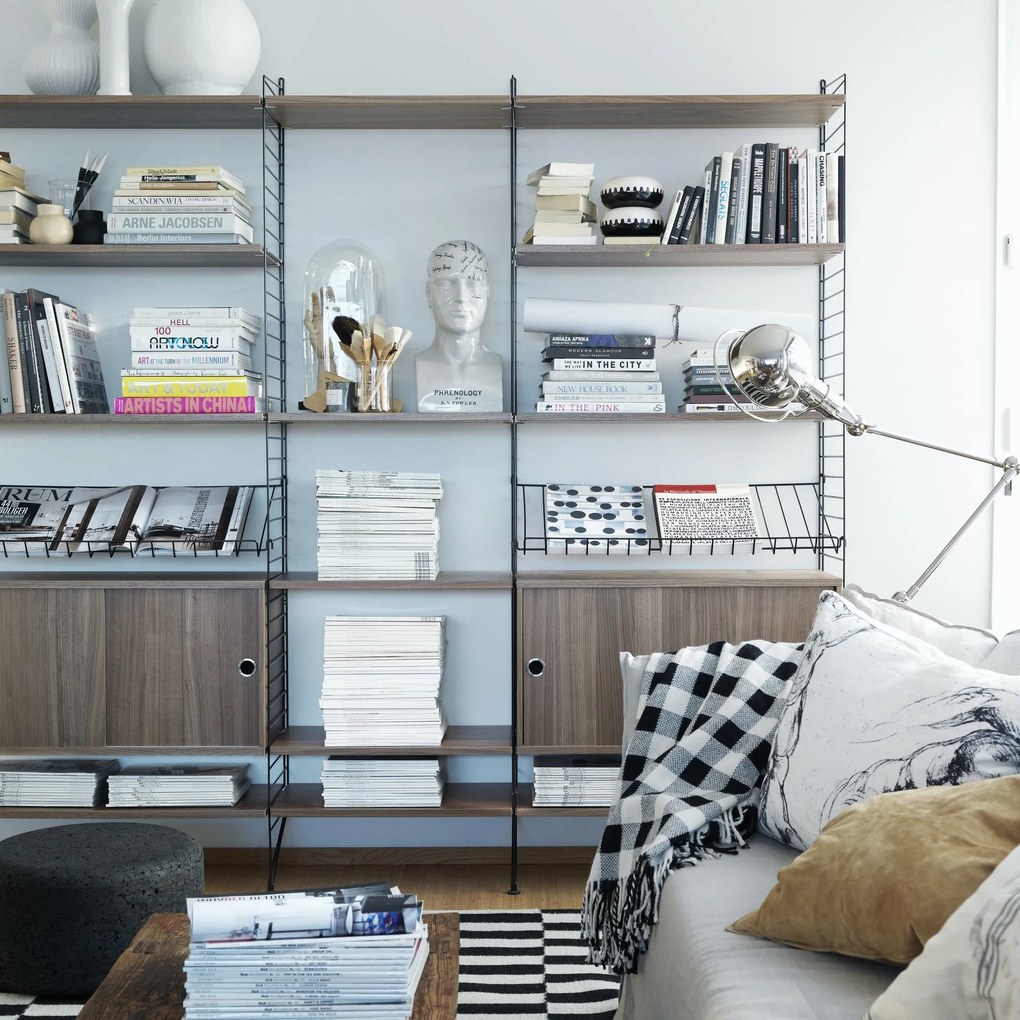 STRING Komoda Chest with Drawers 78 x 30 cm, Walnut