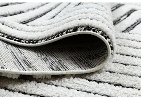 koberec SEVILLA Z788B, bílá / antracit střapce, Labyrint řecký vzor velikost 180x270 cm | krásné koberce cz