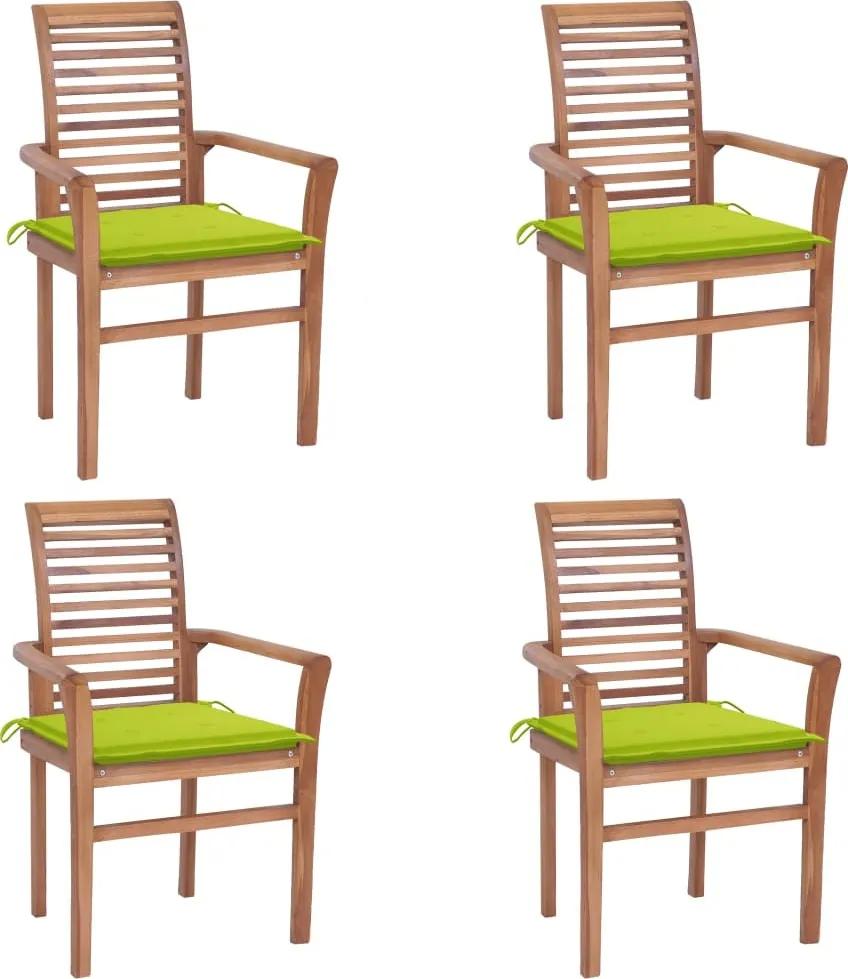 vidaXL Jídelní židle 4 ks podušky masivní teak [3062634] Barva: antracitová