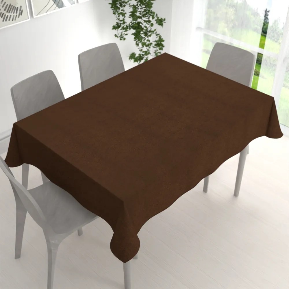 Biante Obdélníkový ubrus/imitace broušené kůže Alcantara ALC-013 Hnědý 120x160 cm