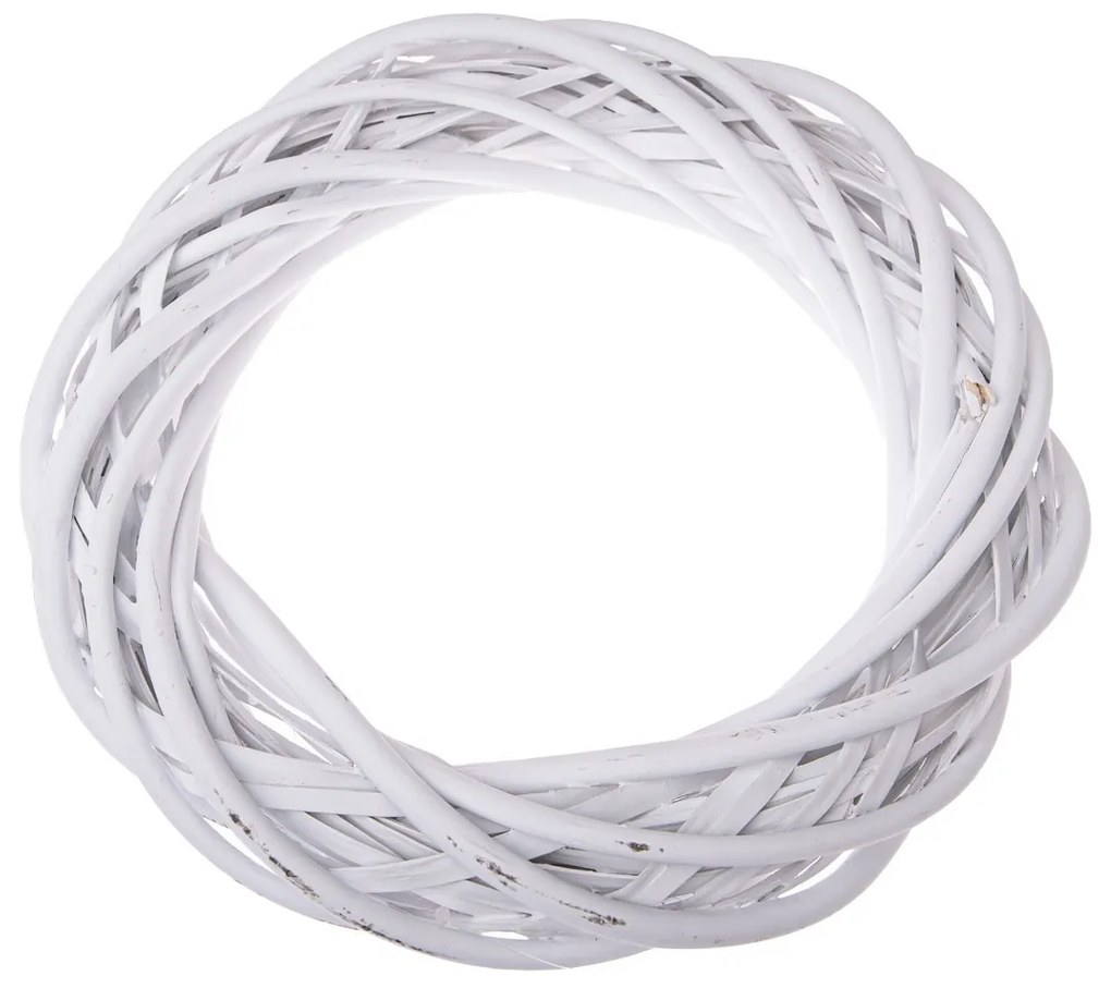 Proutěný věnec Elemetary bílá, pr. 30 cm