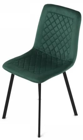 Jídelní židle zelený samet kov černý mat DCL-973 GRN4
