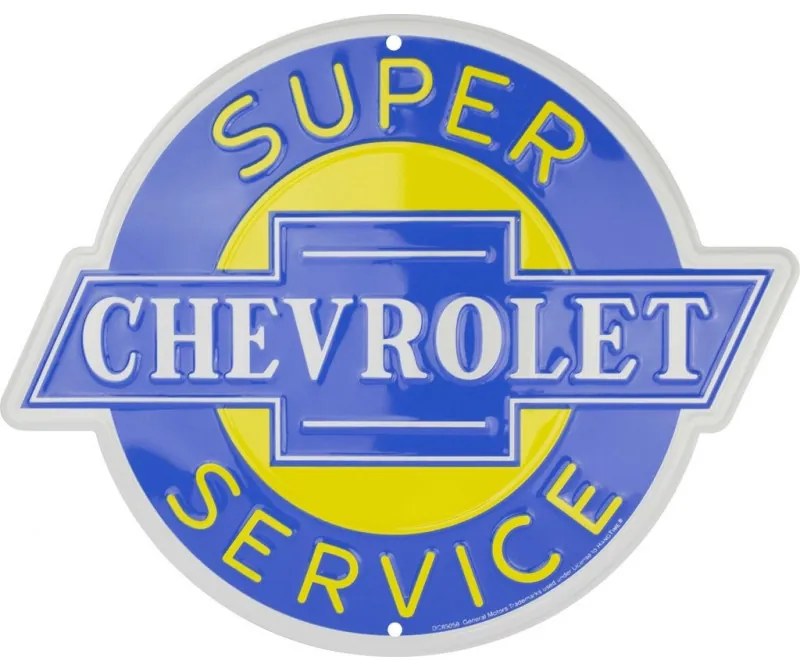Plechová cedule Chevrolet Super Service 30 cm