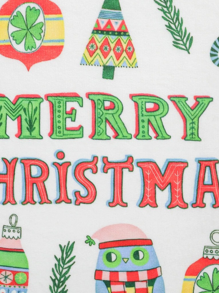 Sinsay - Vánoční koupelnová předložka s nápisem Merry Christmas a vánočními motivy - krémová