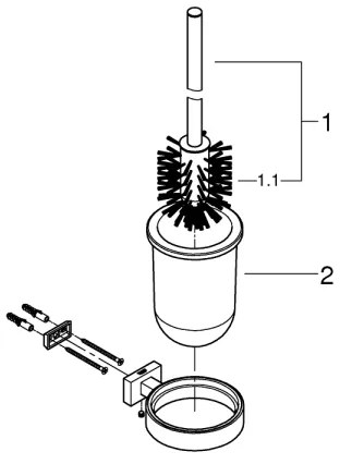 GROHE 40513DC1 - Souprava na čištění toalety ESSENTIALS CUBE nerez