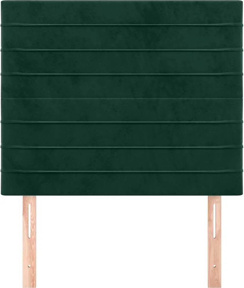 Čelo postele tmavě zelené 80x5x118/128 cm sametové 3116505