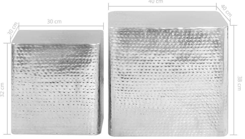 vidaXL Marketos Konferenční stolky 2 ks stříbrné hliníkové