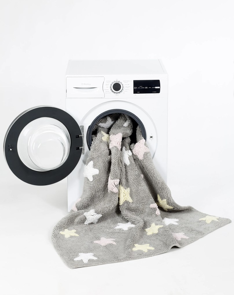 Lorena Canals koberce Pro zvířata: Pratelný koberec Tricolor Stars Grey-Pink ROZMĚR: 120x160