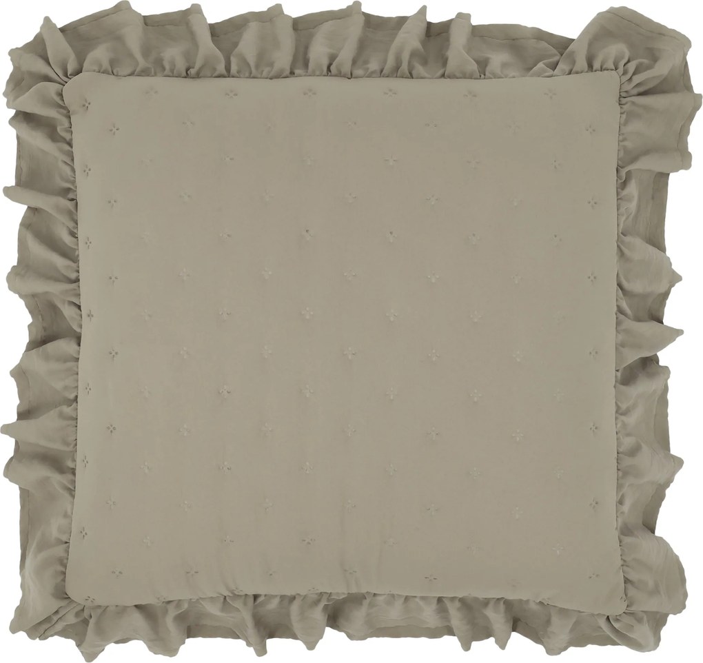 Taupe povlak na polštář s volánkovým okrajem Aix Soft – 50*50 cm