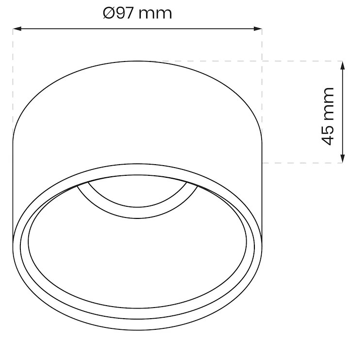 Podhledové svítidlo Bali Round, 1x černé kovové stínítko, b