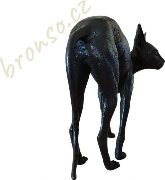 Sphynx – bronzová socha sfingy kočky, elegantní ručně vyrobená dekorace pro milovníky koček