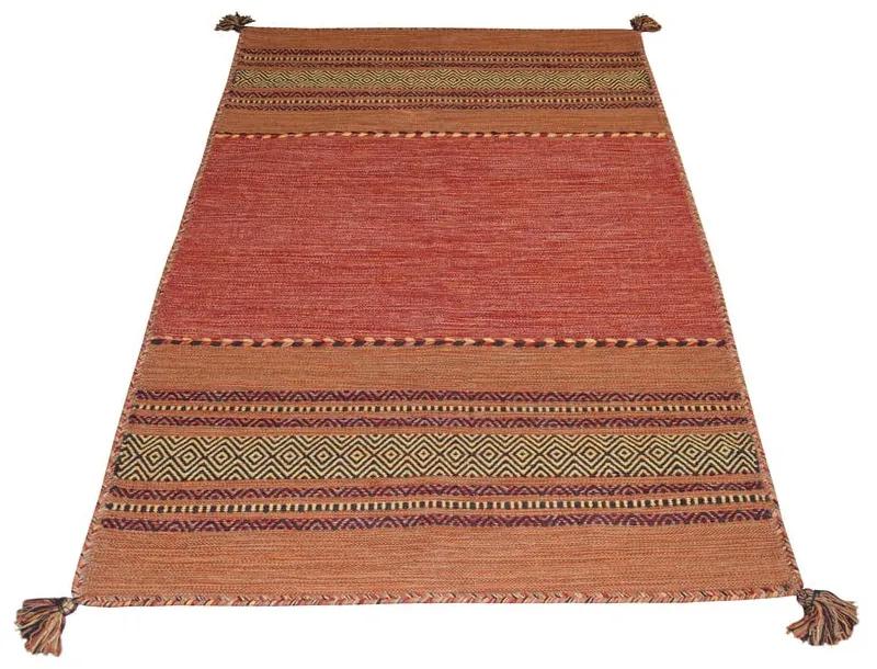 Oranžový bavlněný koberec Webtappeti Antique Kilim, 70 x 140 cm