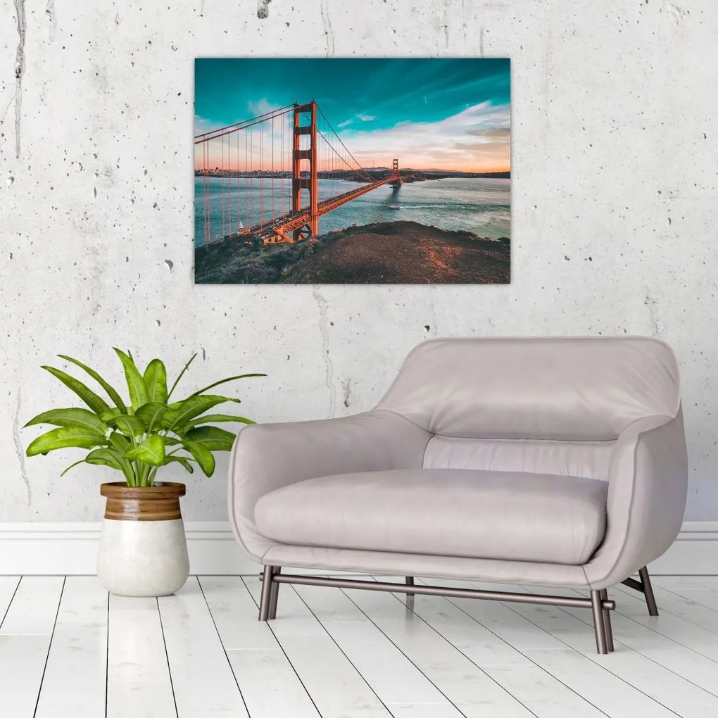 Skleněný obraz- Golden Gate, San Francisco (70x50 cm)