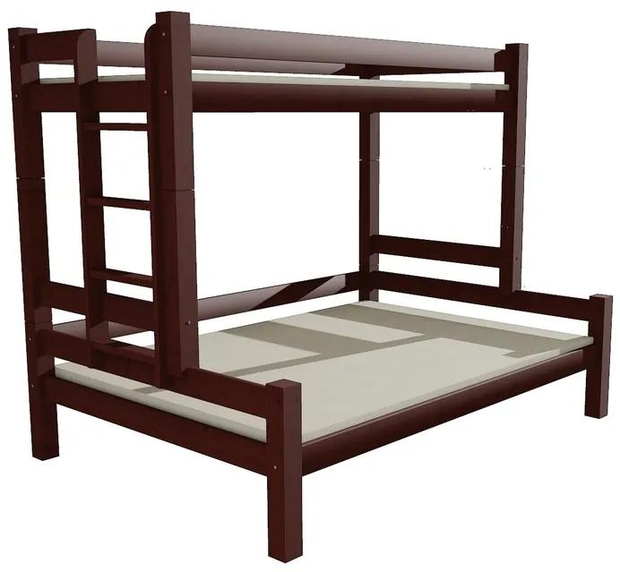 Vomaks Patrová postel s rozšířeným spodním lůžkem 8X8 6B 100/140 x 180 cm moření olše vpravo
