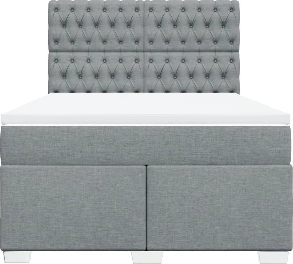 Box spring postel s matrací světle šedá 140 x 190 cm textil 3290490