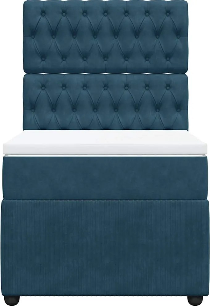 Box spring postel s matrací tmavě modrá 100x200 cm samet 3292272