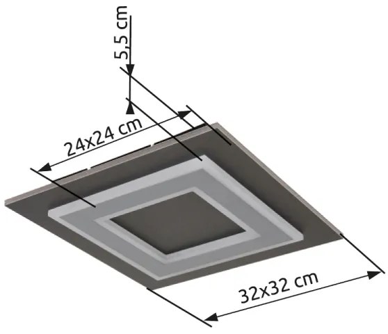Globo 48033-24 - LED Stropní svítidlo JAYDEN LED/24W/230V 32x32 cm antracit