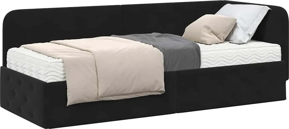 Rohový rám postele Černý 80 x 200 cm samet 3394067