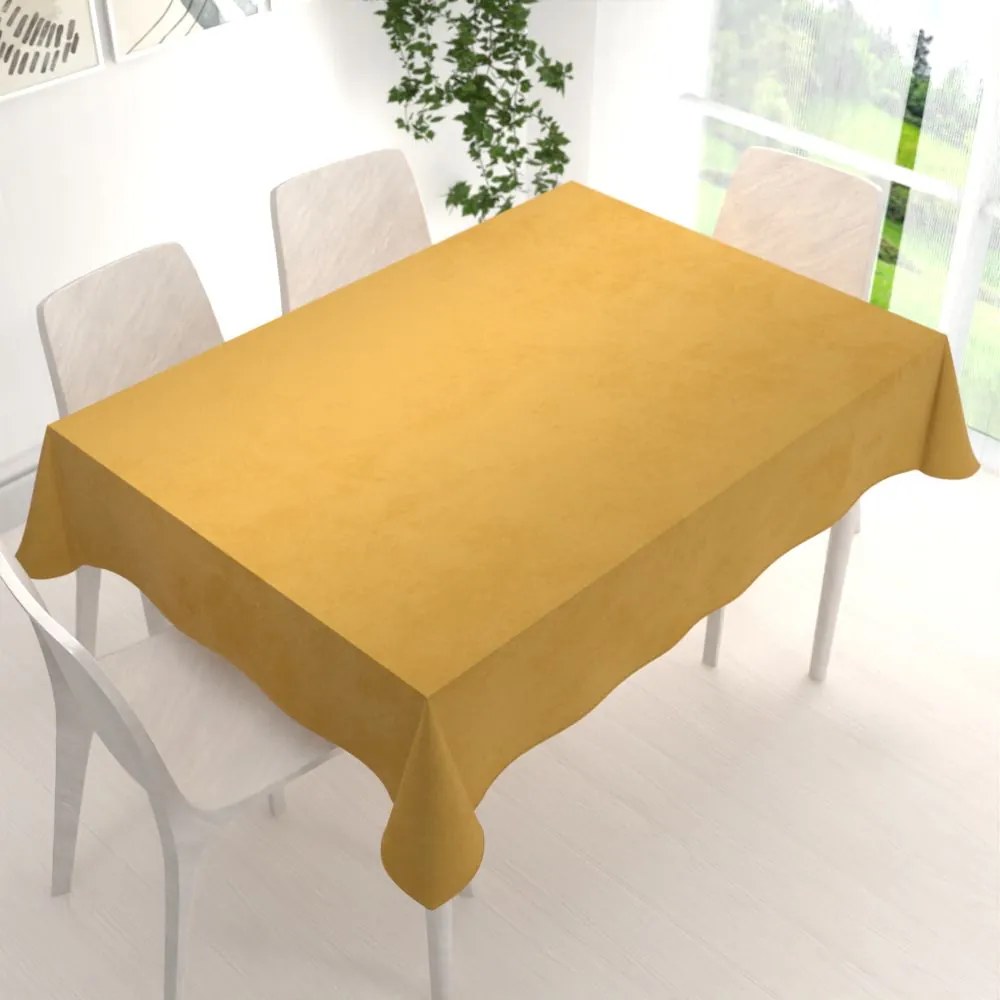 Biante Velký sametový obdélníkový ubrus Velvet Premium SVP-009 Hořčicový 160x220 cm