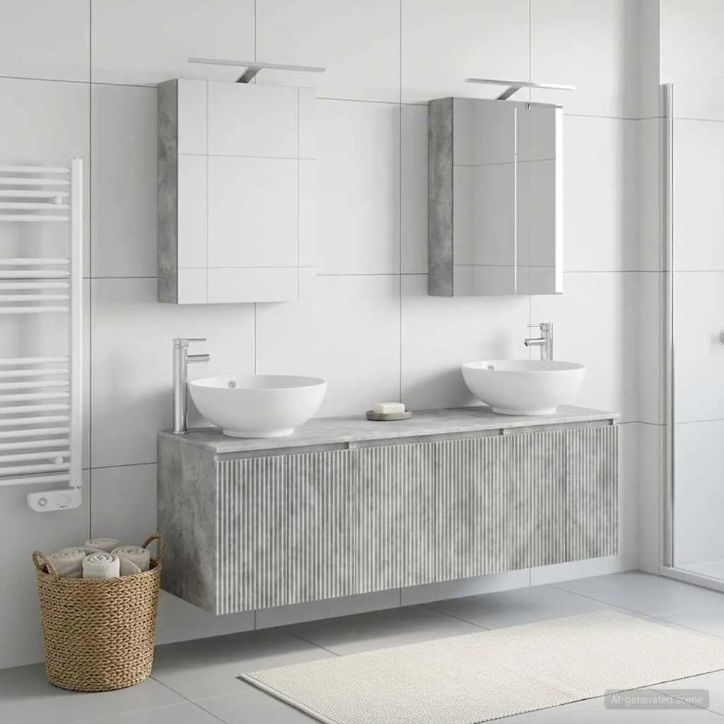 Sada koupelnových skříněk 5 ks Betonově šedá Kompozitní dřevo 3406474