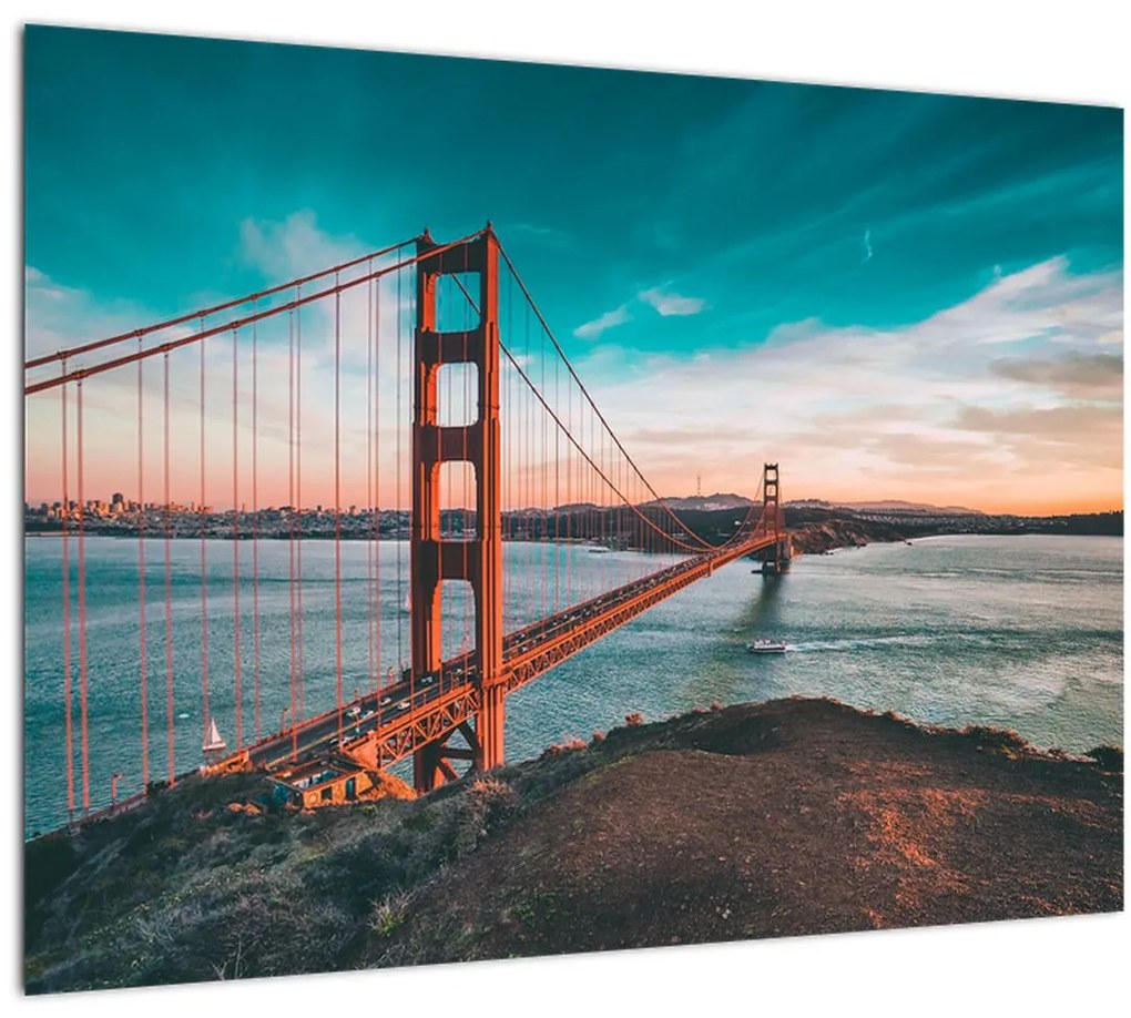 Skleněný obraz- Golden Gate, San Francisco (70x50 cm)