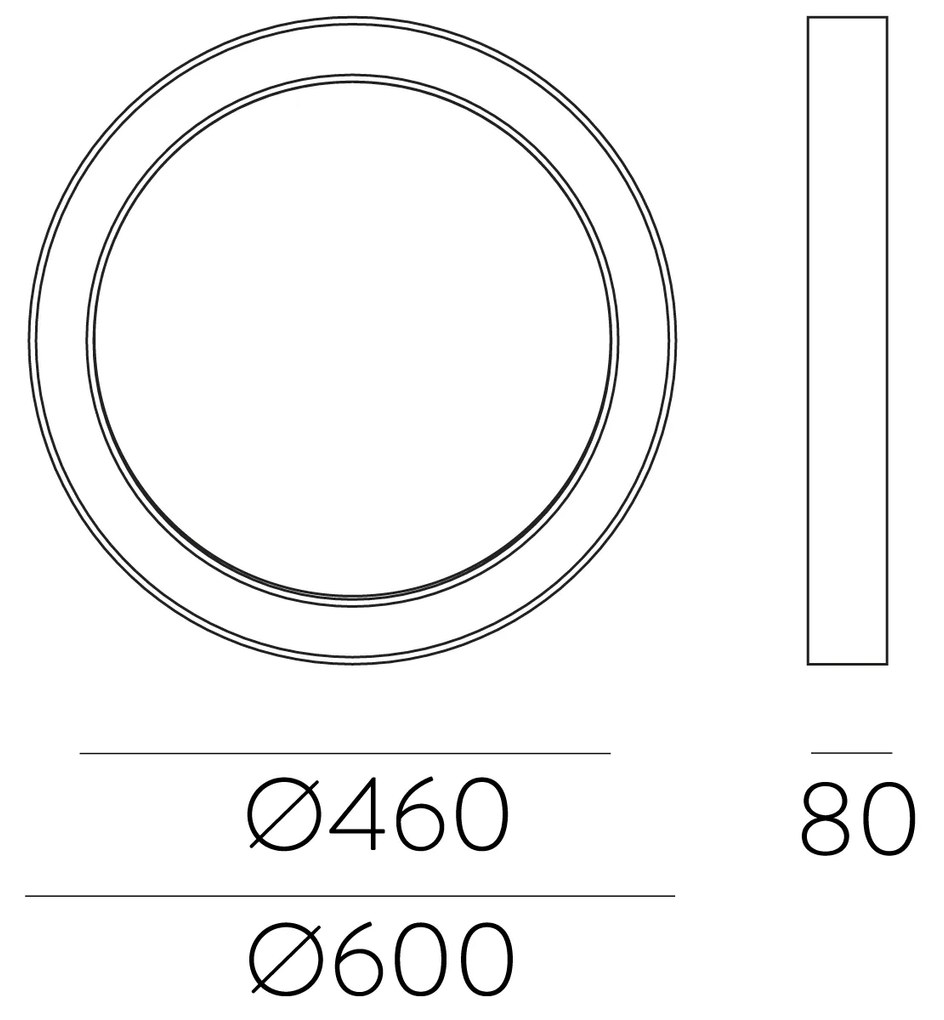 ACB Iluminacion Stropní LED svítidlo ALISO, ⌀ 60 cm, 55W, CRI90, CCT switch 2700-3000K Barva: Černá, Stmívání: Casambi