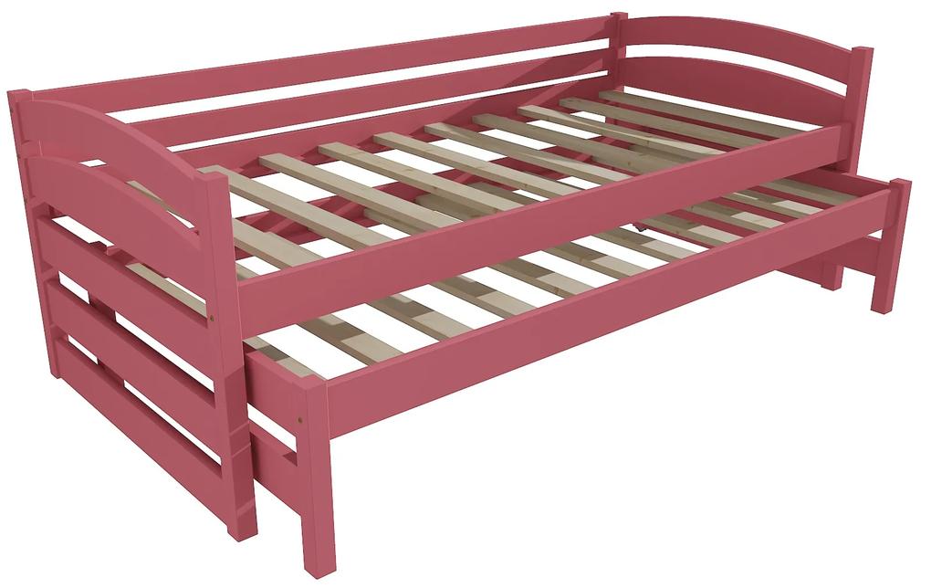 Vomaks Dětská postel s výsuvnou přistýlkou DPV 012 Rozměr: 80 x 200 cm, Barva: bezbarvý lak