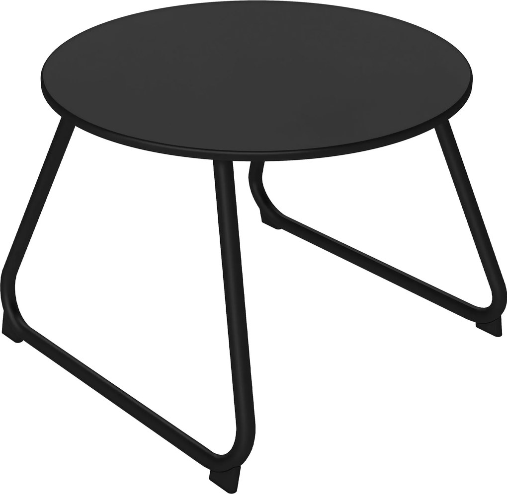 Outsunny Nastavitelný Balkonový Stolek Ø48x37 cm z Lakovaného Kovového Materiálu, Černý | Aosom