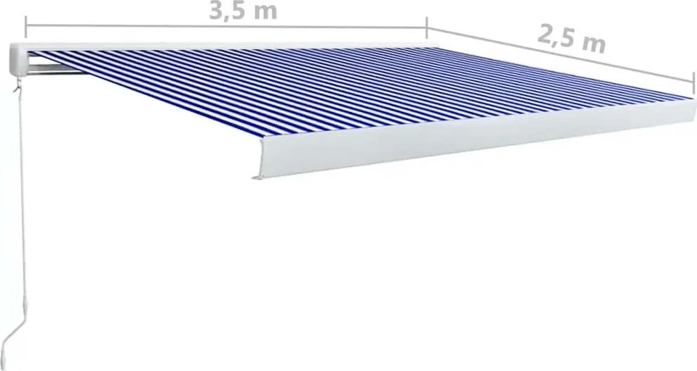 vidaXL Kazetová markýza na ruční ovládání 350 cm [3052671] Barva: Krémová (bílý rám)