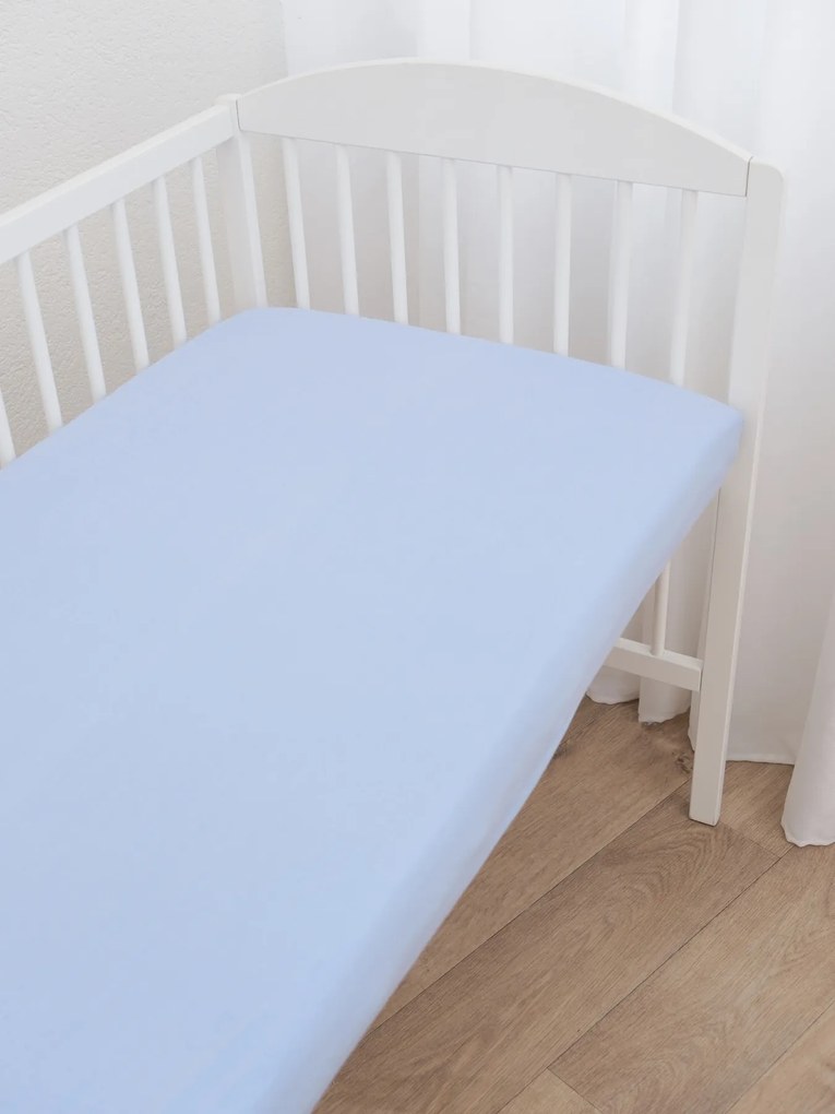 MK Lůžkoviny Jersey prostěradlo do postýlky Classic 70 x 140 cm – světle modrá