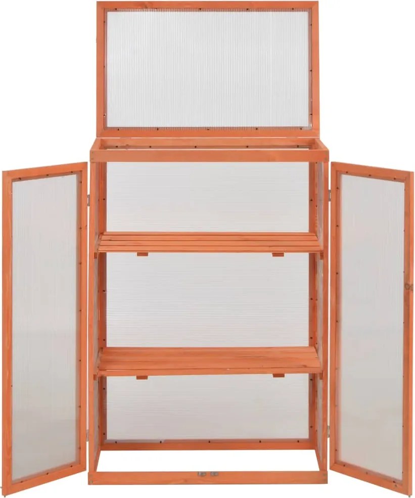 Skleník dřevěný 75 x 47 x 109 cm 170646