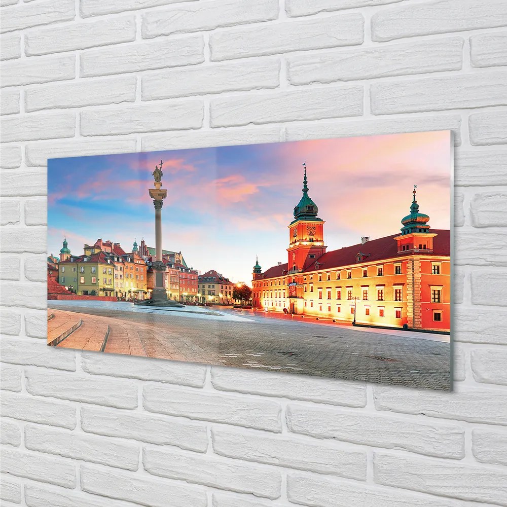 akrylový obraz Sunrise Varšava Staré Město 125x50 cm