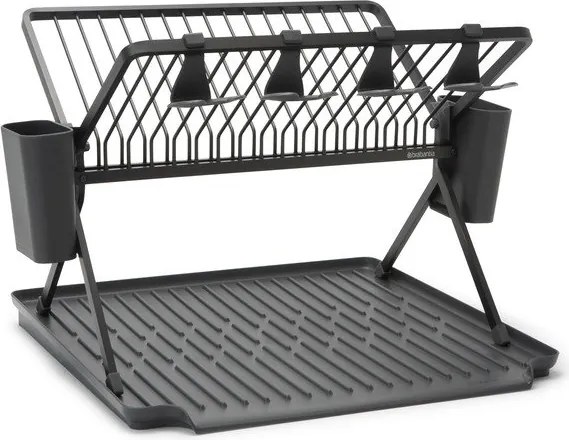Tmavě zelený kovový dvoupatrový odkapávač 42x51 cm – Brabantia