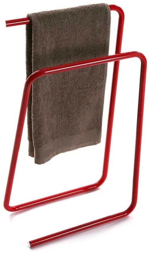 Červený kovový stojan na ručníky Versa
