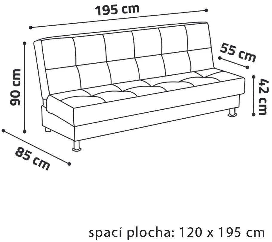 Pohovka ENDURO XI | 195 cm | rozkládací + úložný prostor | VÝBĚR TKANIN