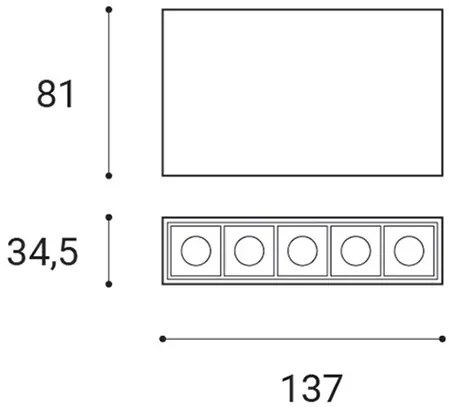 LED2 LINEAR ON 5, stropní LED svítidlo, 3000K, černé Typ svítidla: Stmívatelné DALI / PUSH