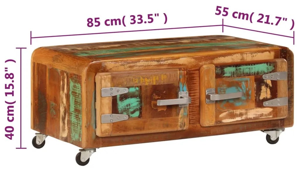 vidaXL Marketos Konferenční stolek 85 x 55 x 40 cm masivní recyklované dřevo