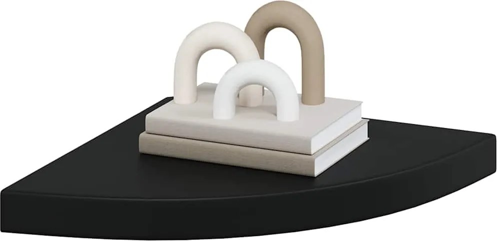 323920  Floating Corner Shelves 2 pcs Black 35x35x3,8 cm MDF 323920