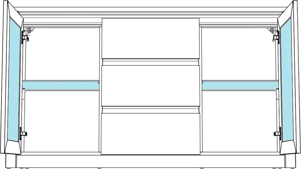 Obývací stěna s komodou MONTANA d | 6 dílů | 280 cm + 140 cm + 120x60 cm | lefkas