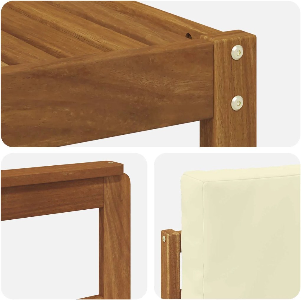 Venkovní pohovková souprava 9 ks Přirozená a Krémová 3366173