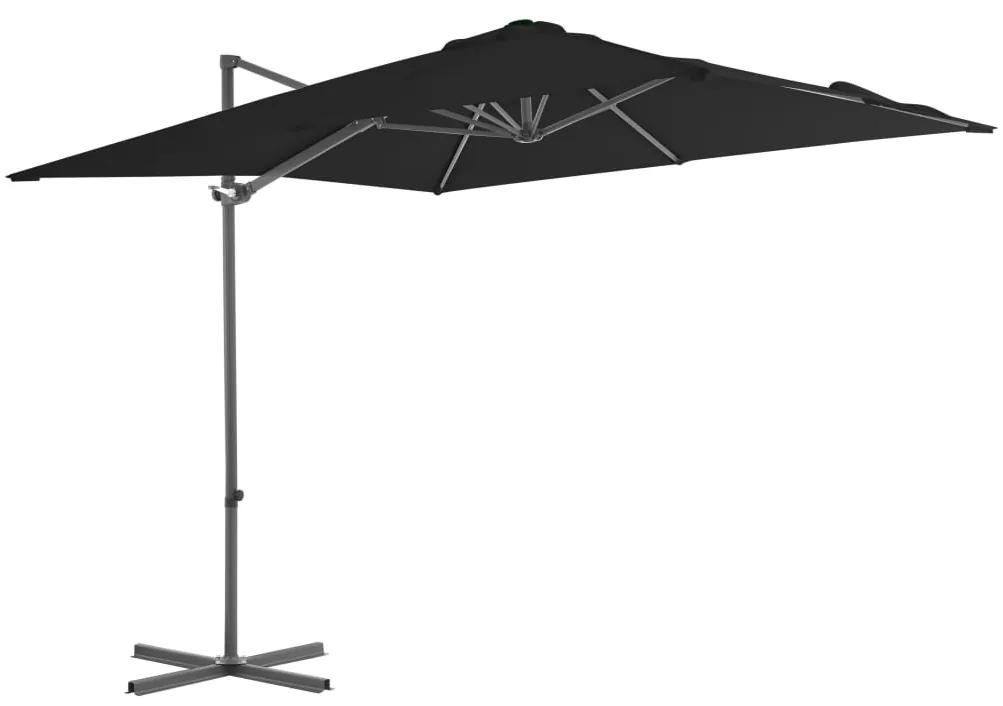 Konzolový slunečník s ocelovou tyčí černý 250 x 250 cm - Default Title