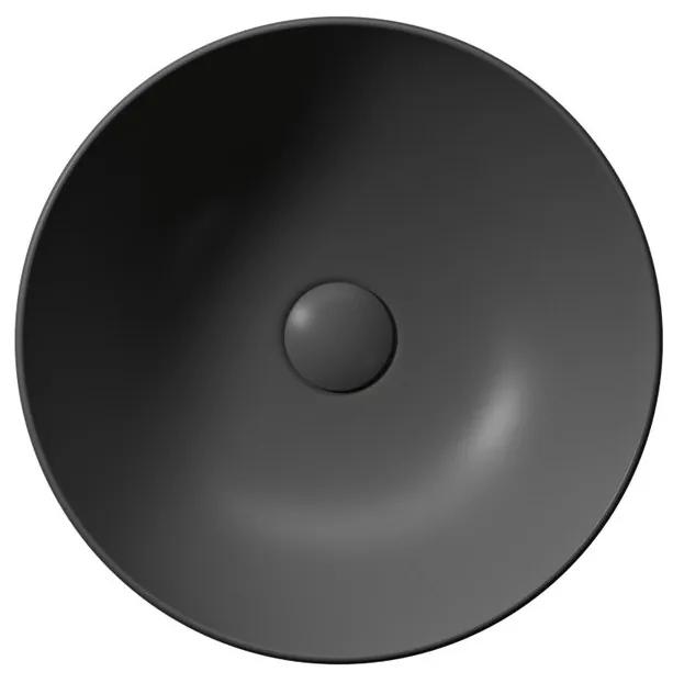 GSI NUBES keramické umyvadlo na desku průměr 40cm, černá mat 903926